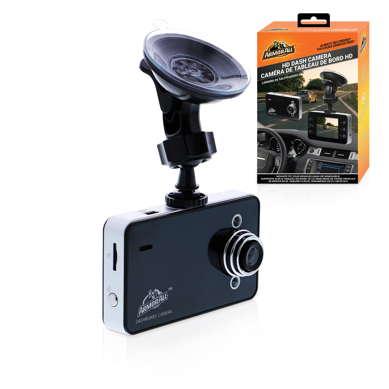 Armor All HD Dash Camera, 1080P Car Dashboard Camera with Suction Moun ...